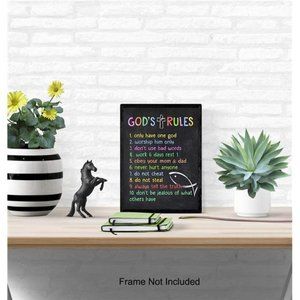 Wall Decor | Ten Commandments Wall Decor Christian Scripture 8x1 ...
